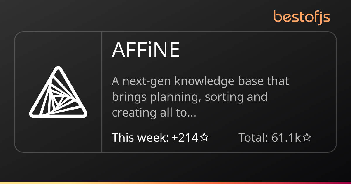 Best of JS • AFFiNE