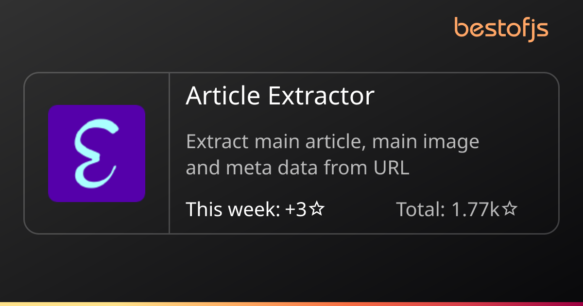 Best of JS • Article Extractor