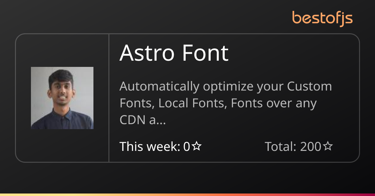 Best of JS • Astro Font