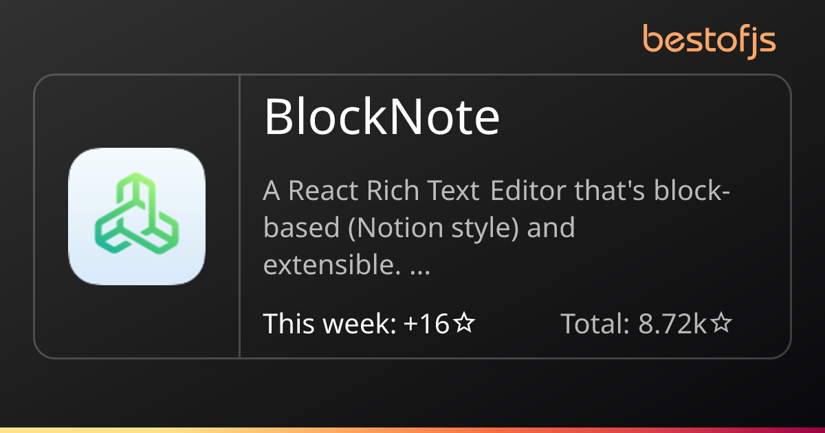 Best of JS • BlockNote