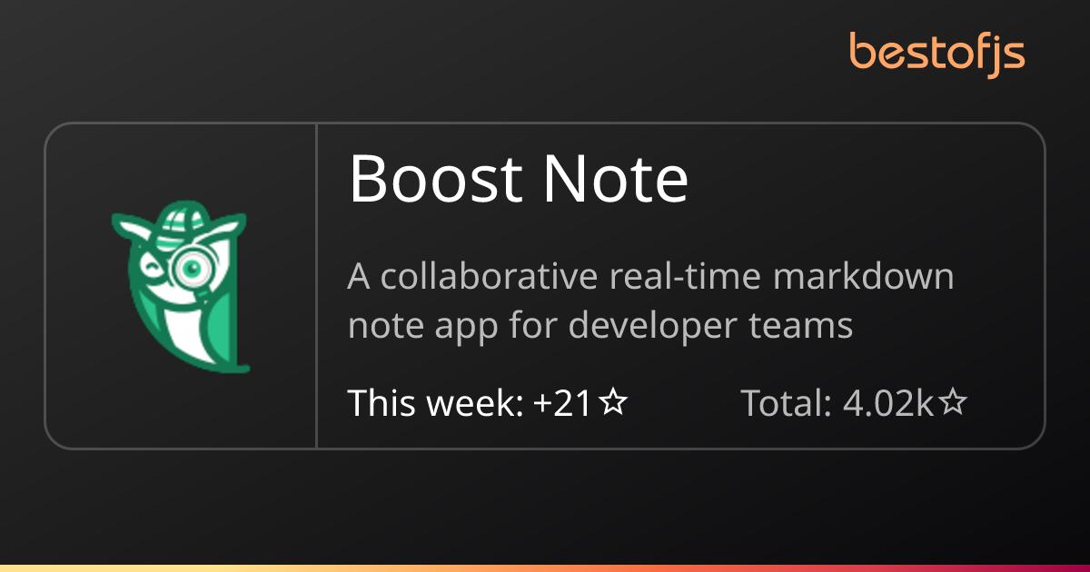 Best of JS • Boost Note