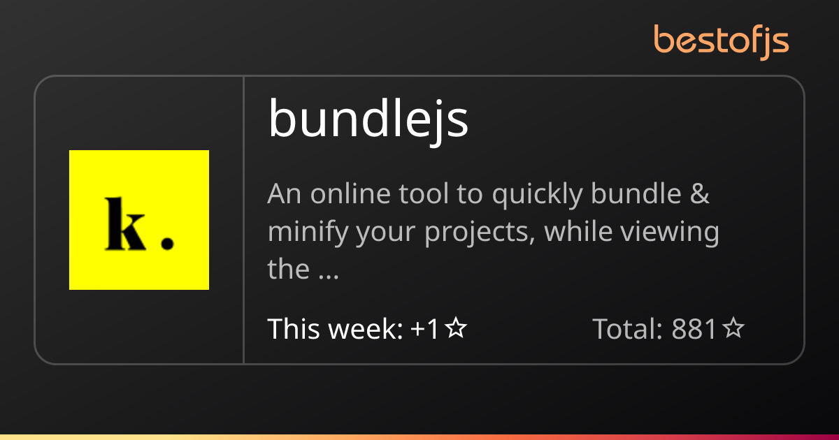 Best of JS • bundlejs