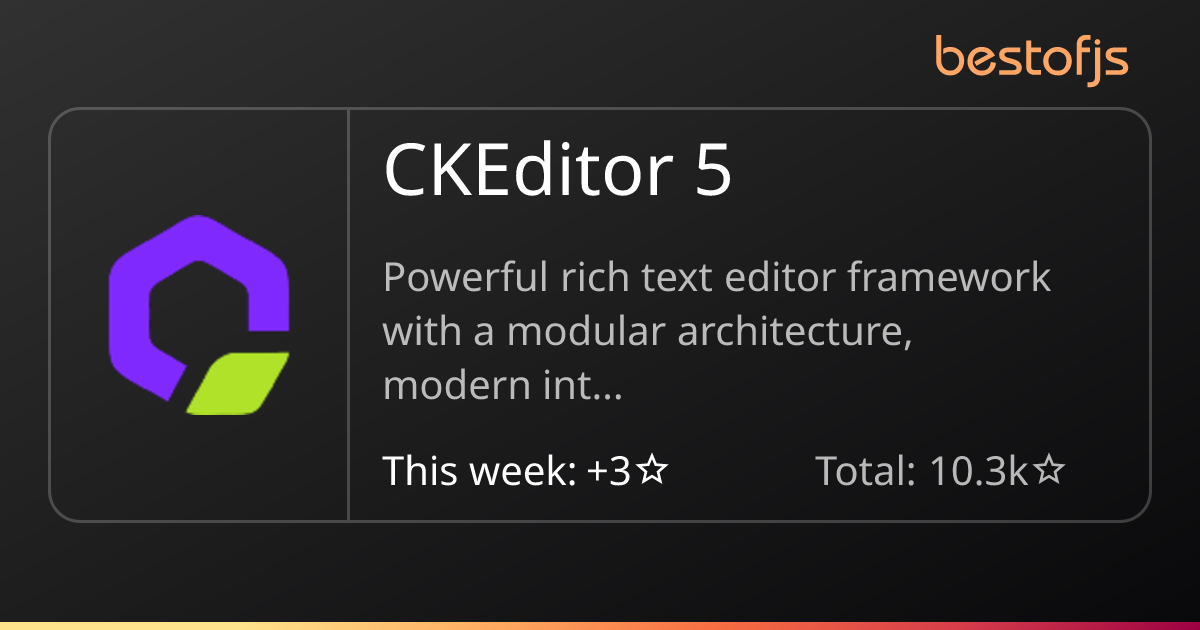 Best of JS • CKEditor 5