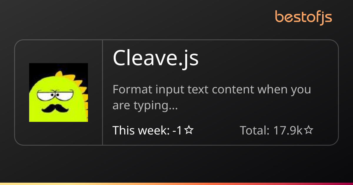 Best of JS • Cleave.js