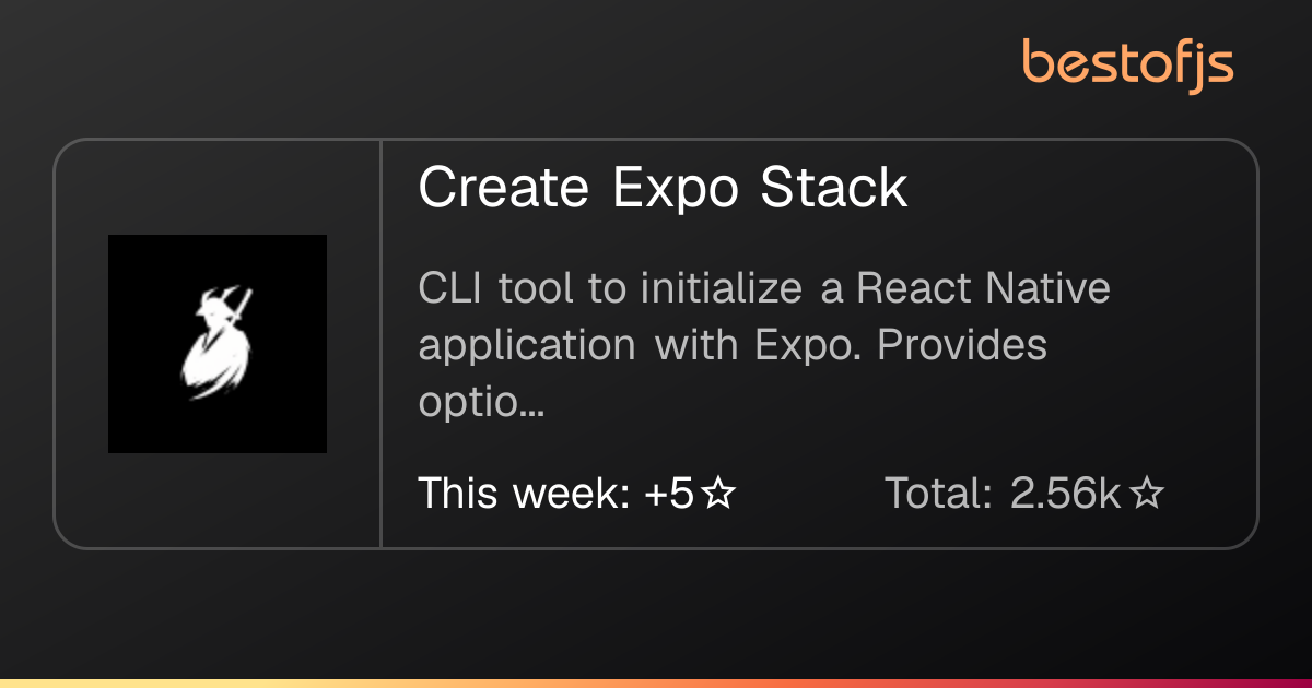 Best of JS • Create Expo Stack