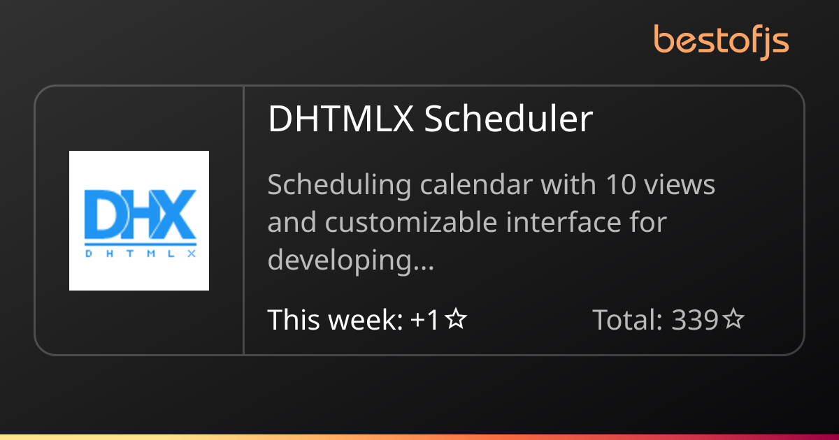 Best of JS • DHTMLX Scheduler