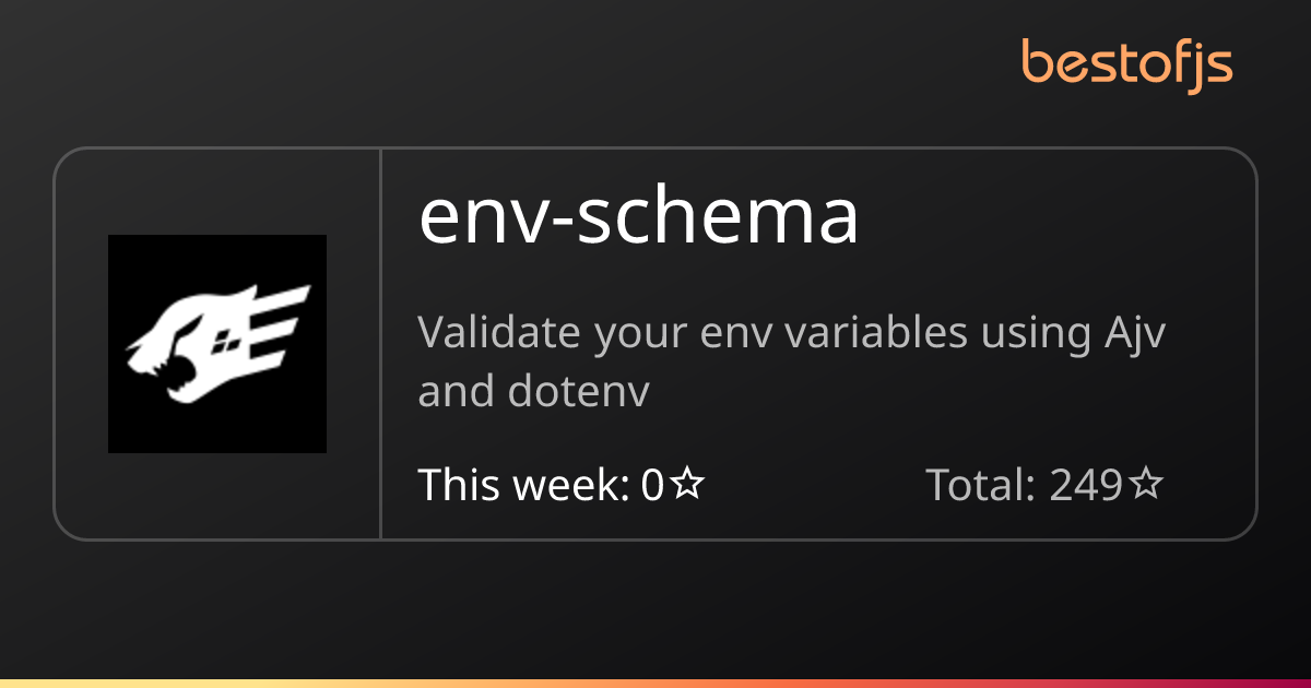 Best of JS • env-schema Best of JS • env-schema