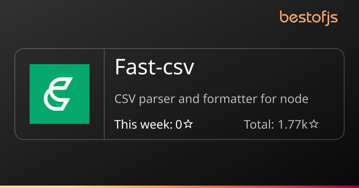 Best of JS • Fast-csv