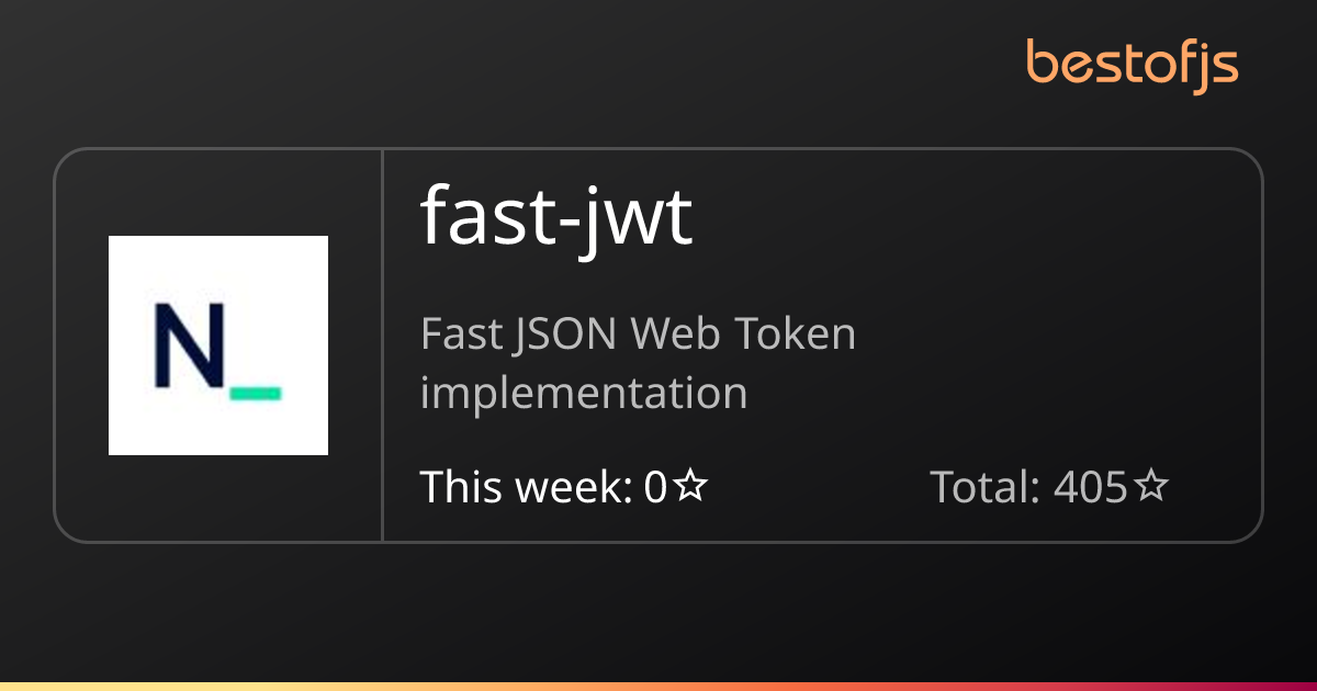 Best of JS • fast-jwt Best of JS • fast-jwt