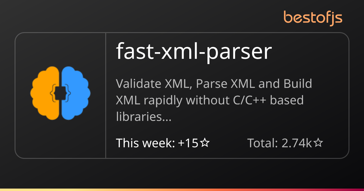 Best of JS • fast-xml-parser Best of JS • fast-xml-parser