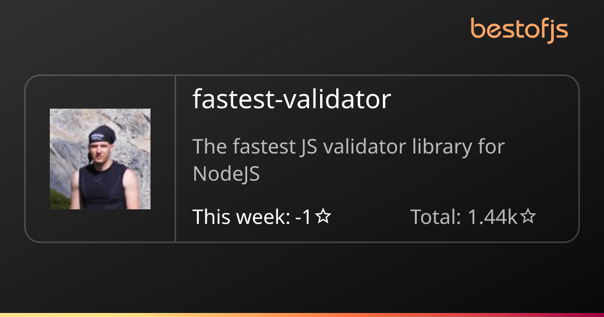 Best of JS • fastest-validator