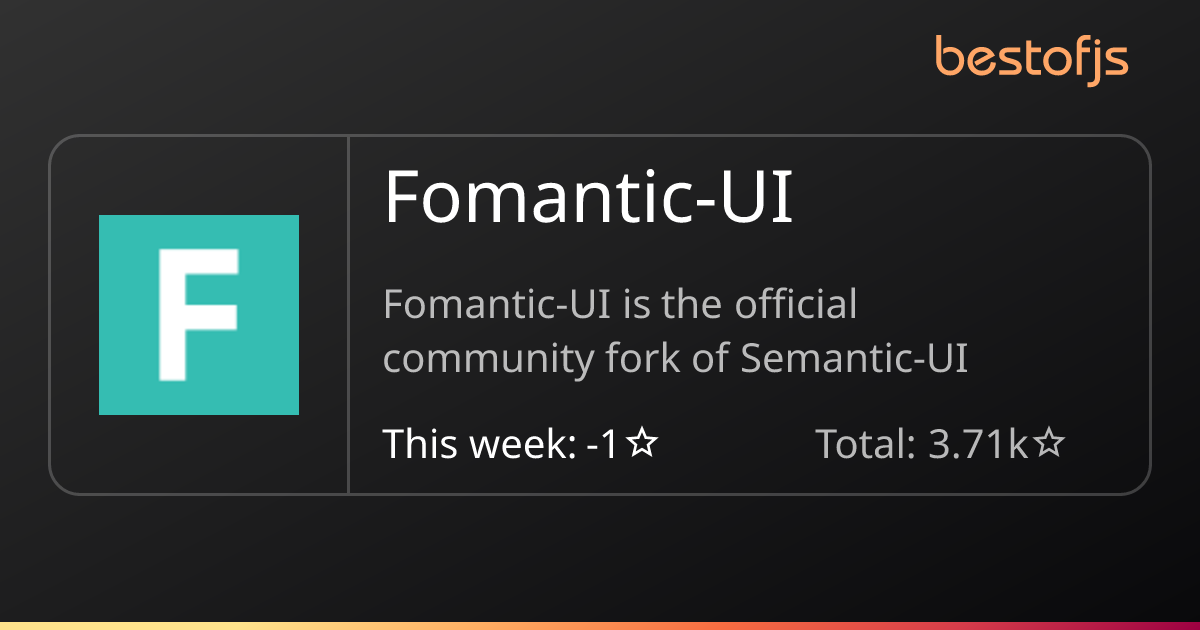 Best of JS • Fomantic-UI
