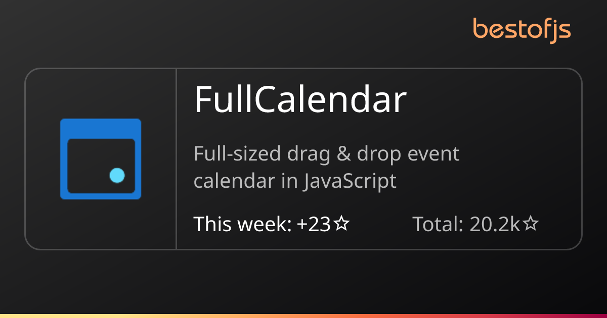 Best of JS • FullCalendar
