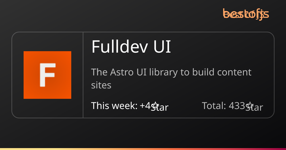 Best of JS • Fulldev UI Best of JS • Fulldev UI