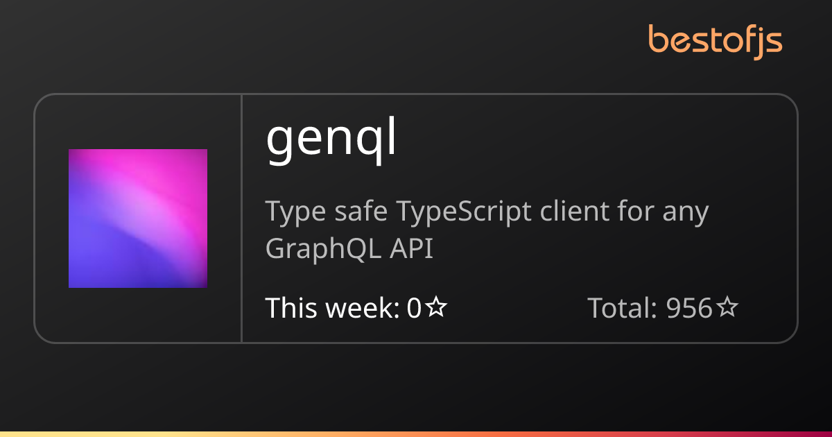 Best of JS • genql