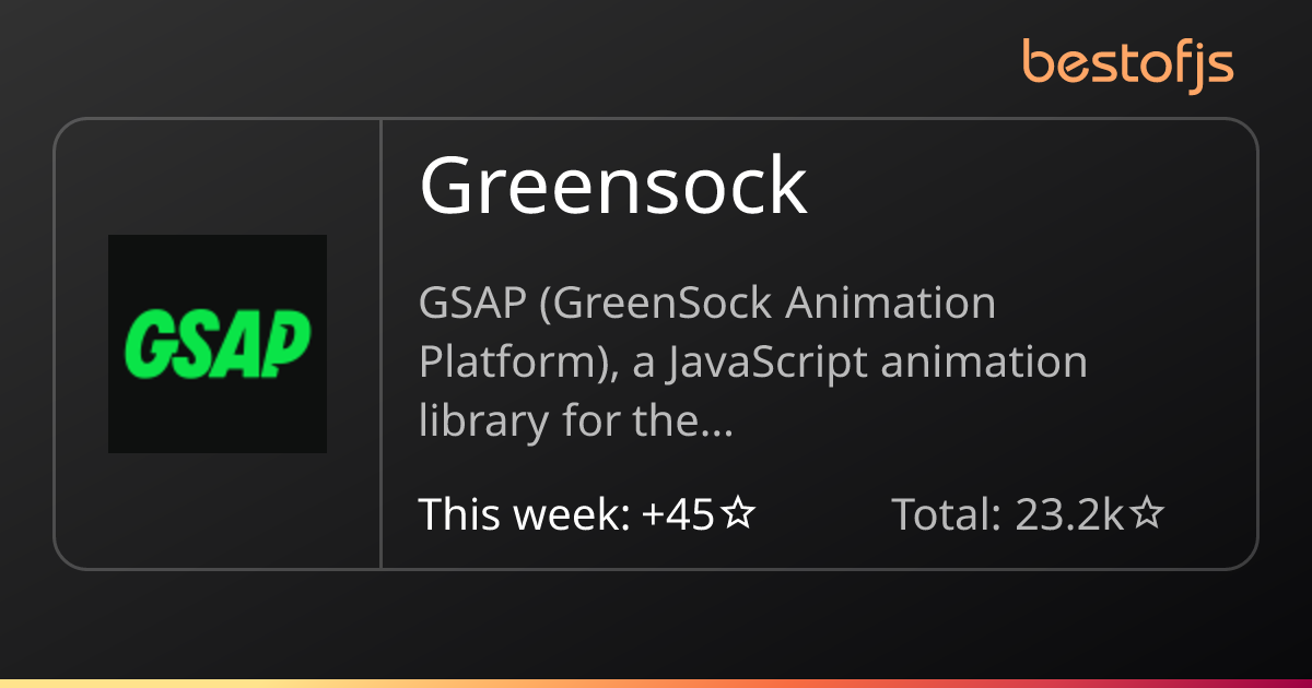 Best of JS • Greensock