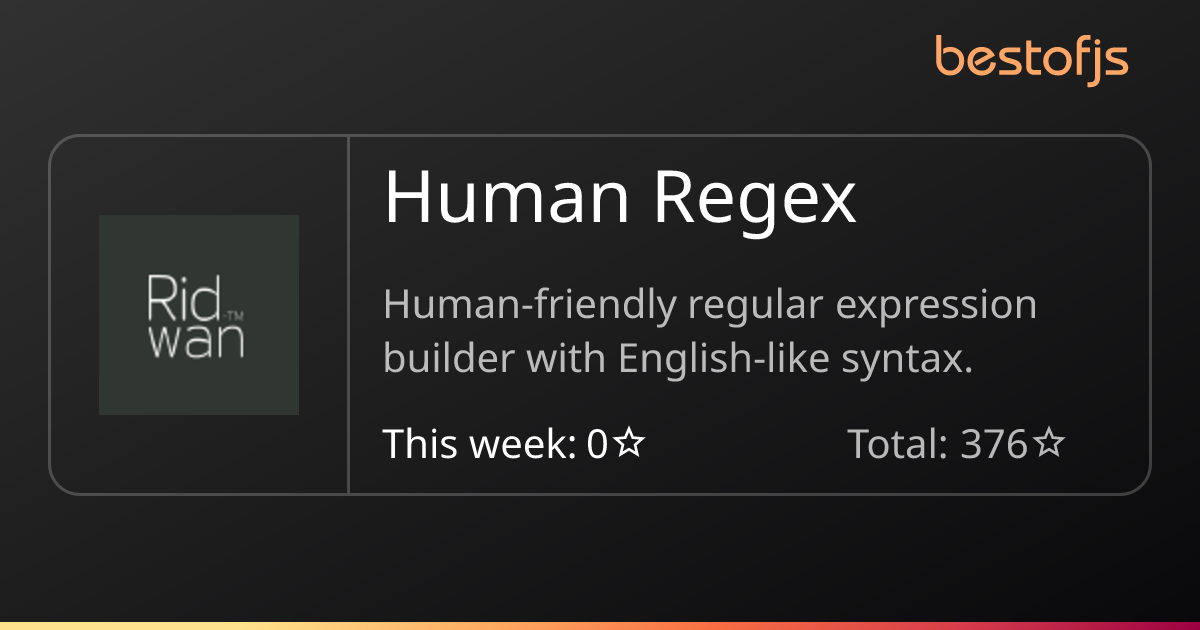 Best of JS • Human Regex