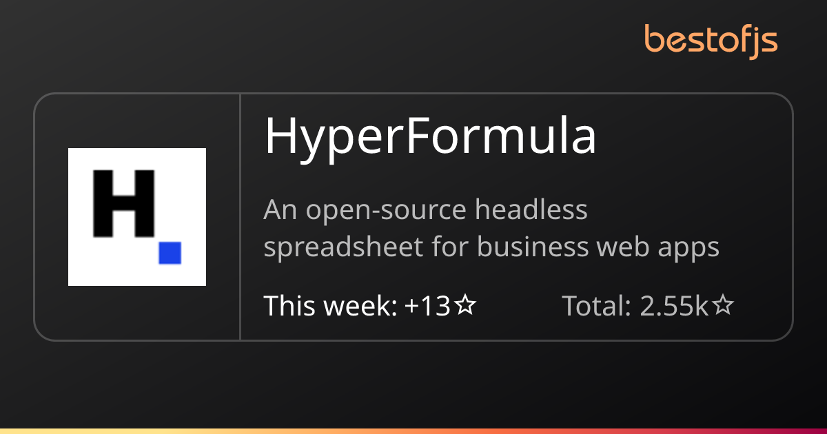 Best of JS • HyperFormula