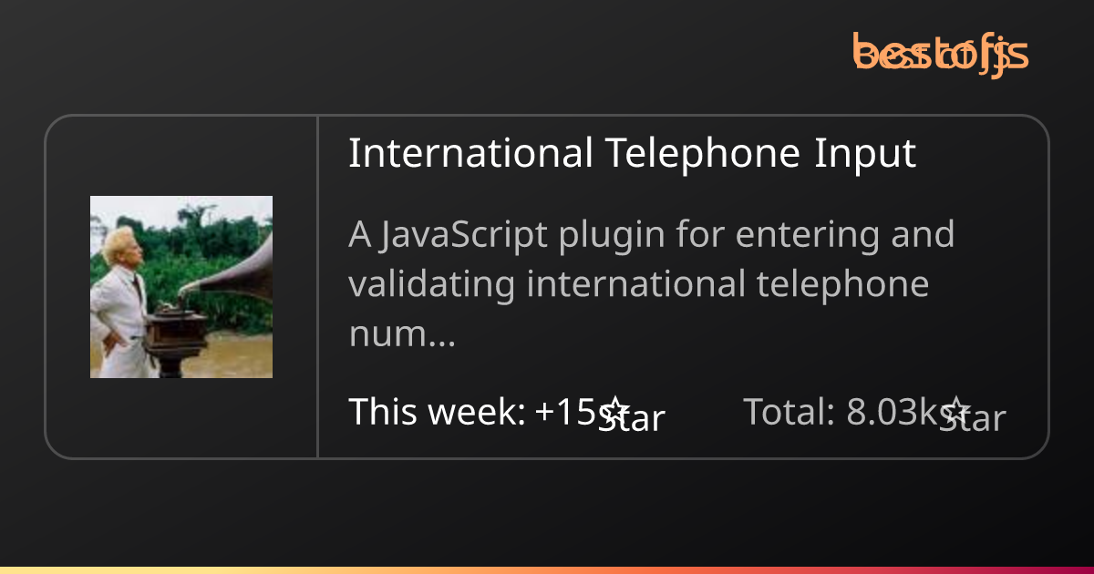 Best of JS • International Telephone Input Best of JS • International Telephone Input