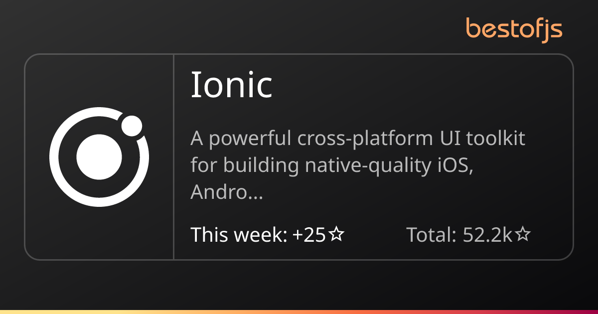 Best of JS • Ionic