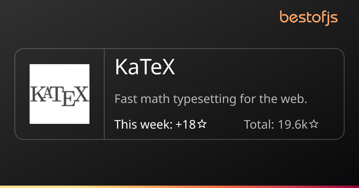 Best of JS • KaTeX