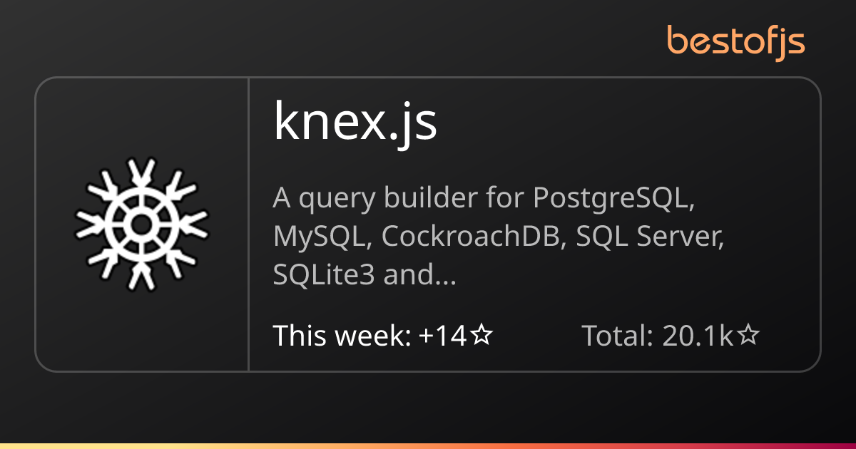 Best of JS • knex.js