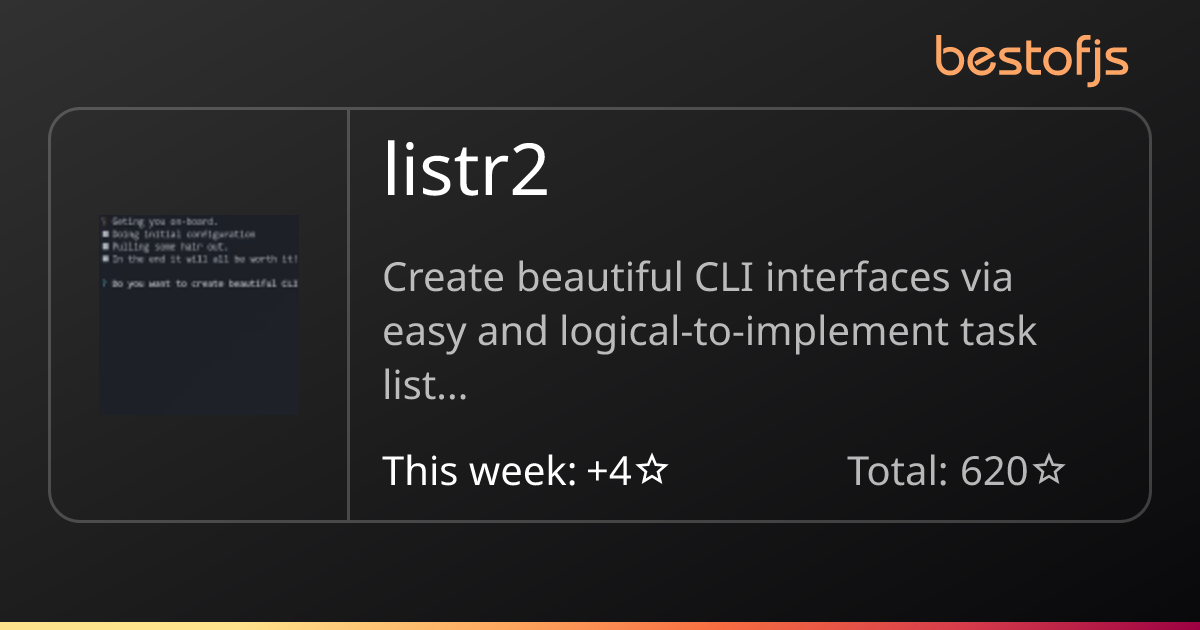 Best of JS • listr2