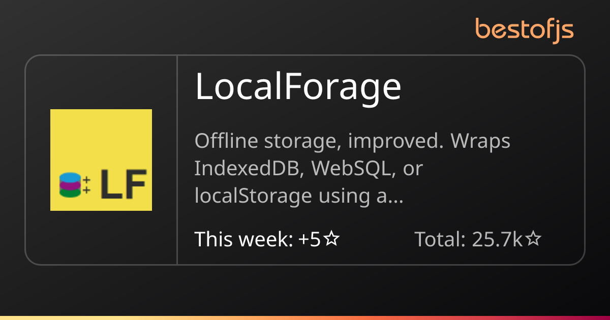 Best of JS • LocalForage
