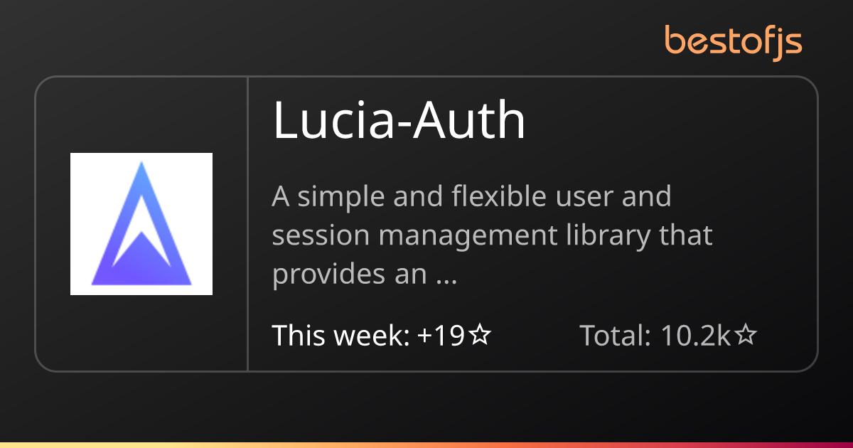 Best of JS • Lucia-Auth Best of JS • Lucia-Auth