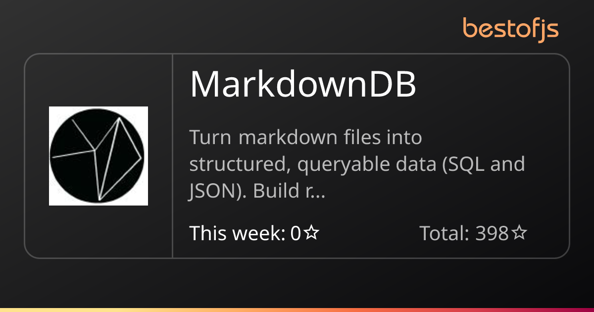 Best of JS • MarkdownDB