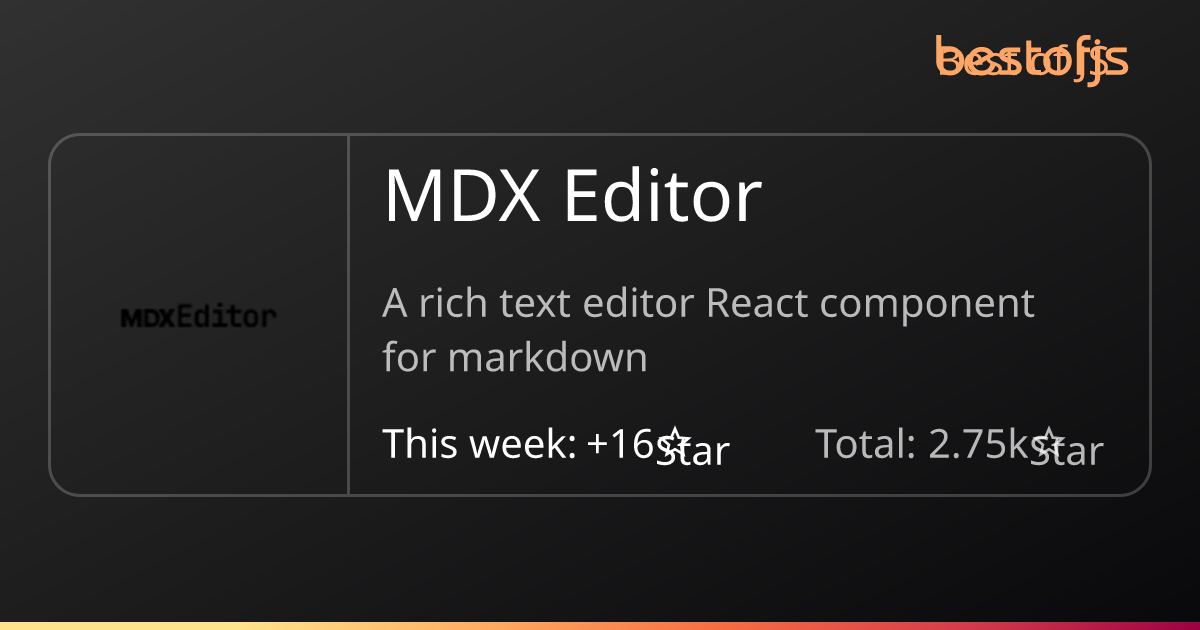 Best of JS • MDX Editor Best of JS • MDX Editor