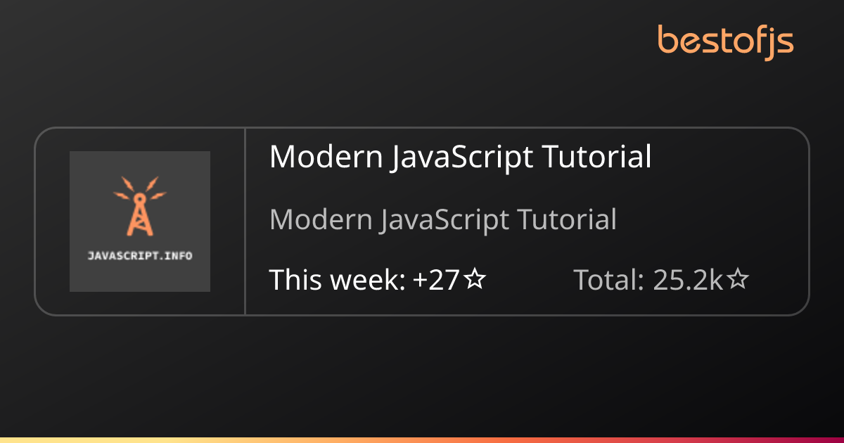 Best of JS • Modern JavaScript Tutorial