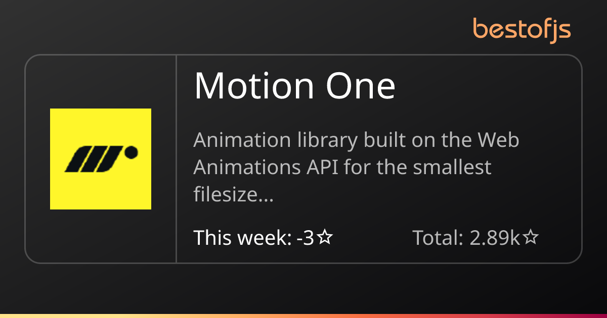 Best of JS • Motion One