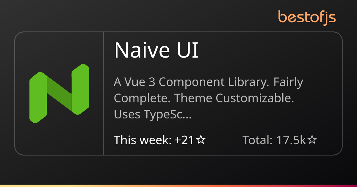 Best of JS • Naive UI Best of JS • Naive UI