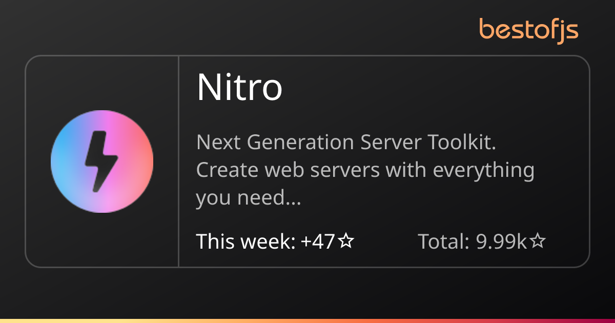 Best of JS • Nitro
