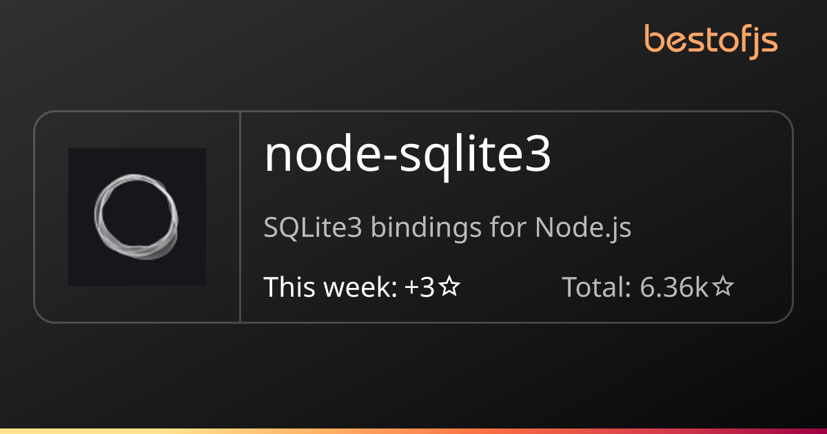 Best of JS • node-sqlite3 Best of JS • node-sqlite3