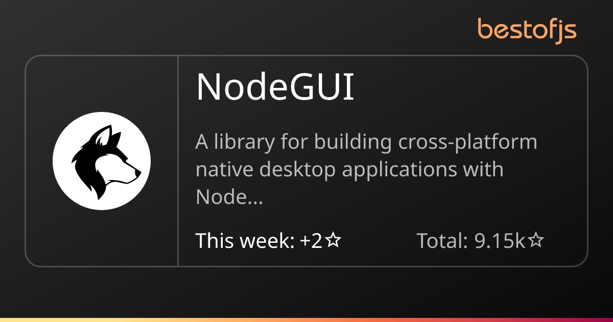 Best of JS • NodeGUI