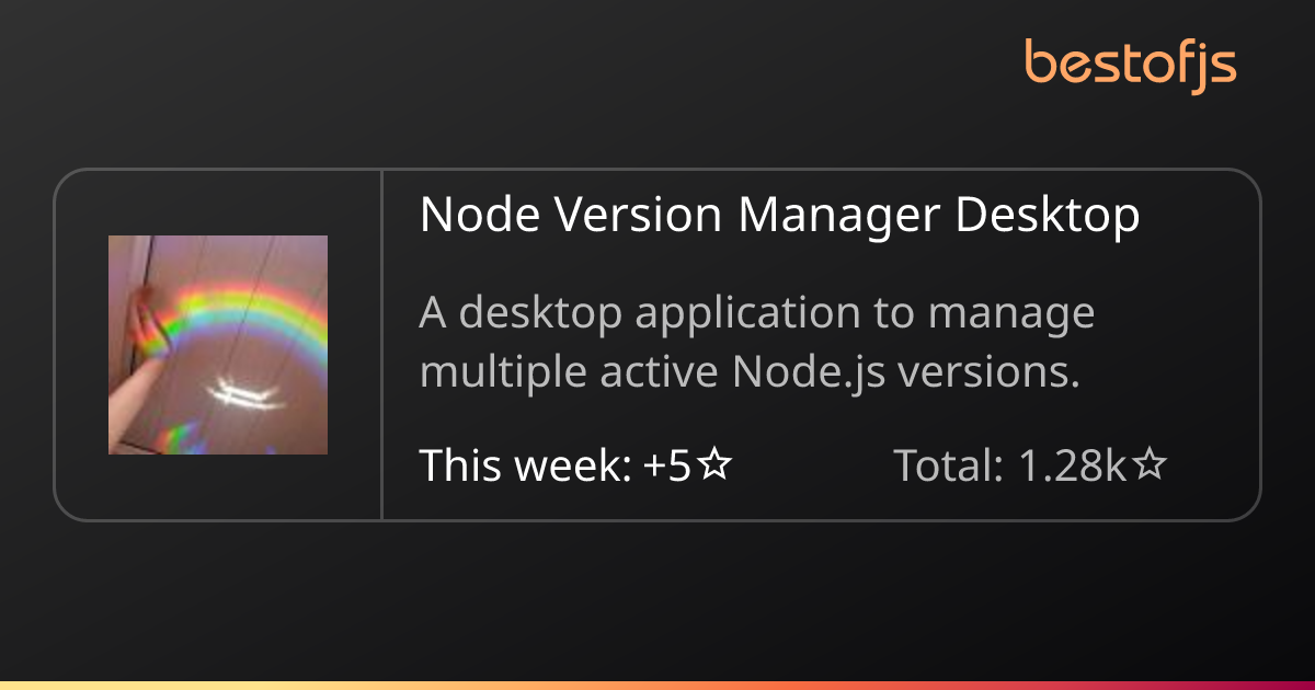 Best of JS • Node Version Manager Desktop