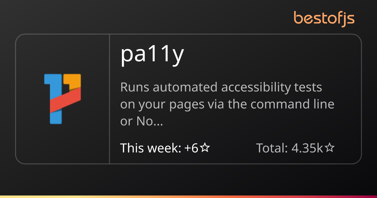 Best of JS • pa11y