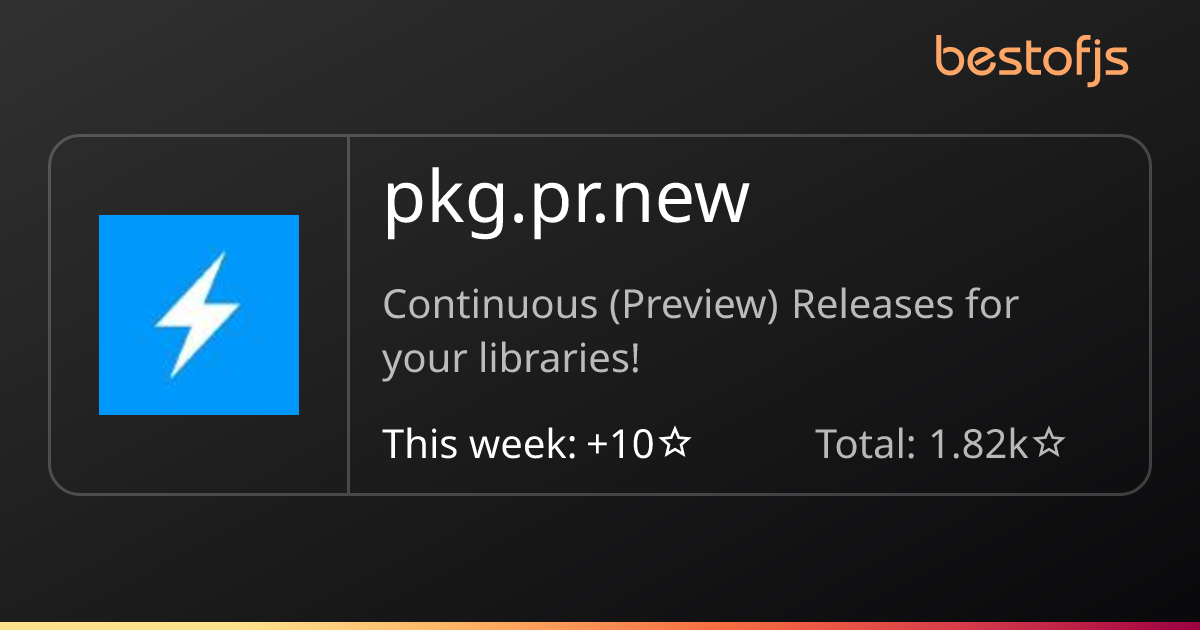 Best of JS • pkg.pr.new