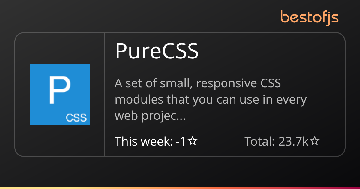 Best of JS • PureCSS