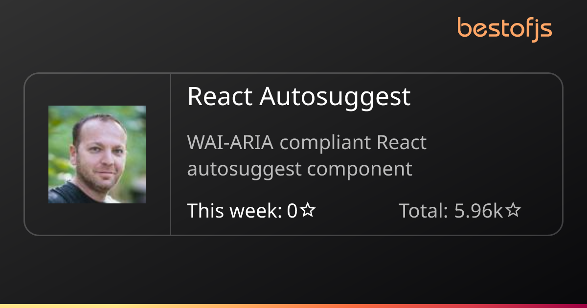 Best of JS • React Autosuggest