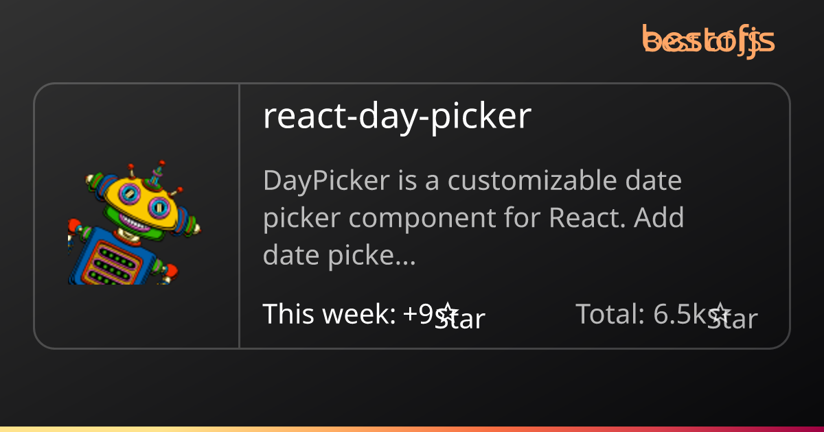Best of JS • react-day-picker Best of JS • react-day-picker