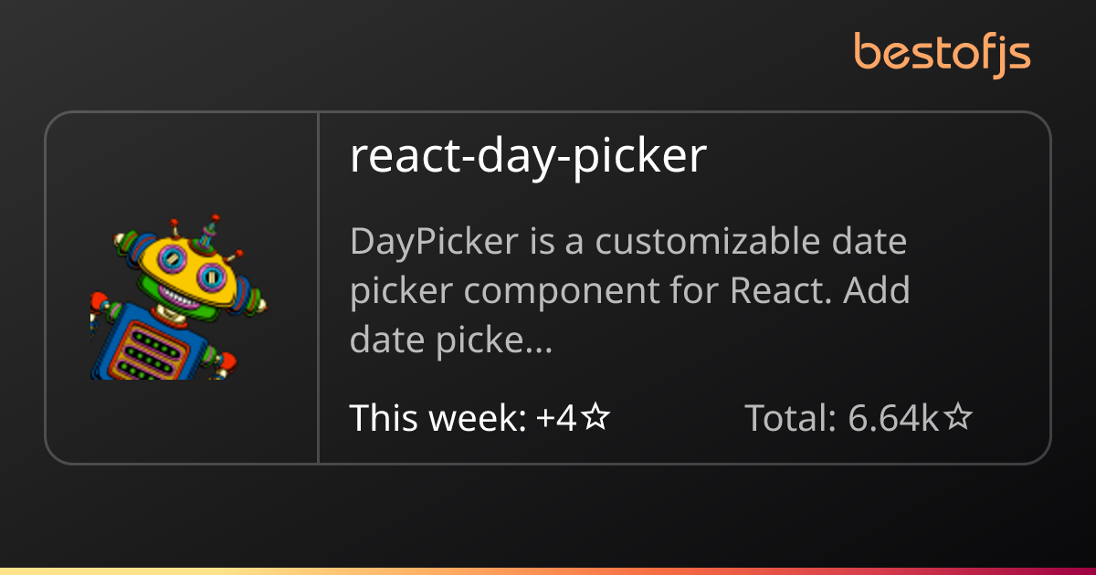 Best of JS • react-day-picker