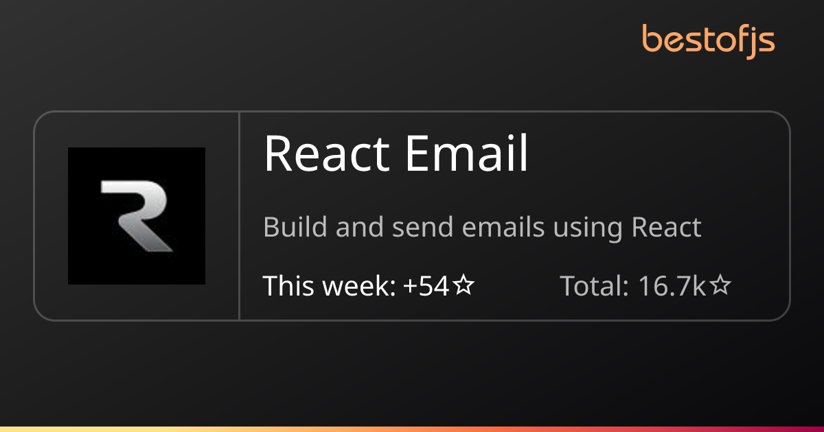 Best of JS • React Email Best of JS • React Email