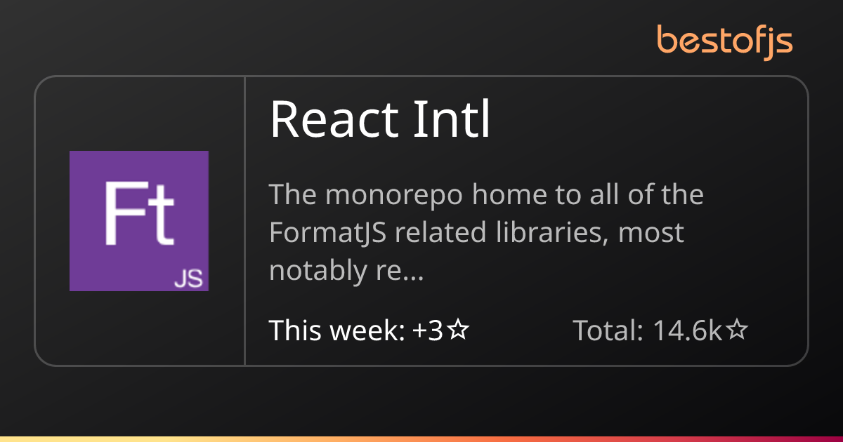 Best of JS • React Intl