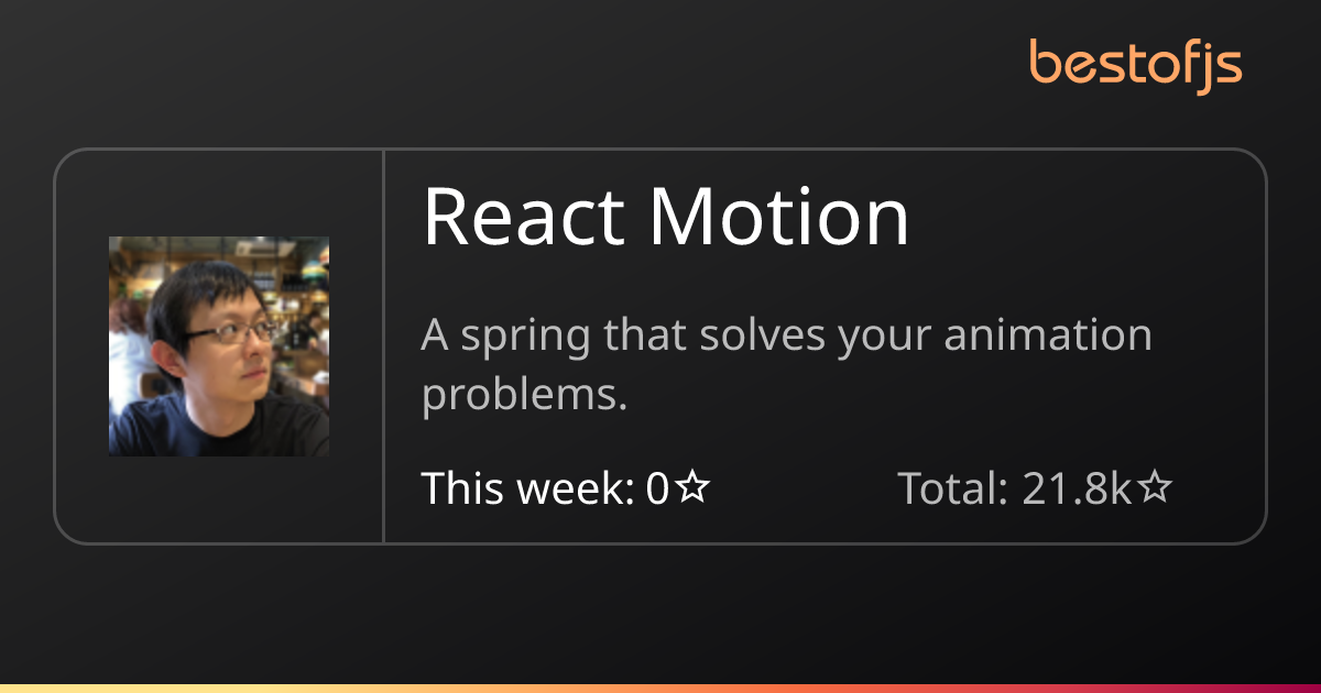 Best of JS • React Motion