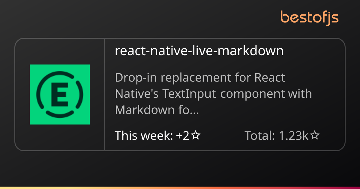 Best of JS • react-native-live-markdown