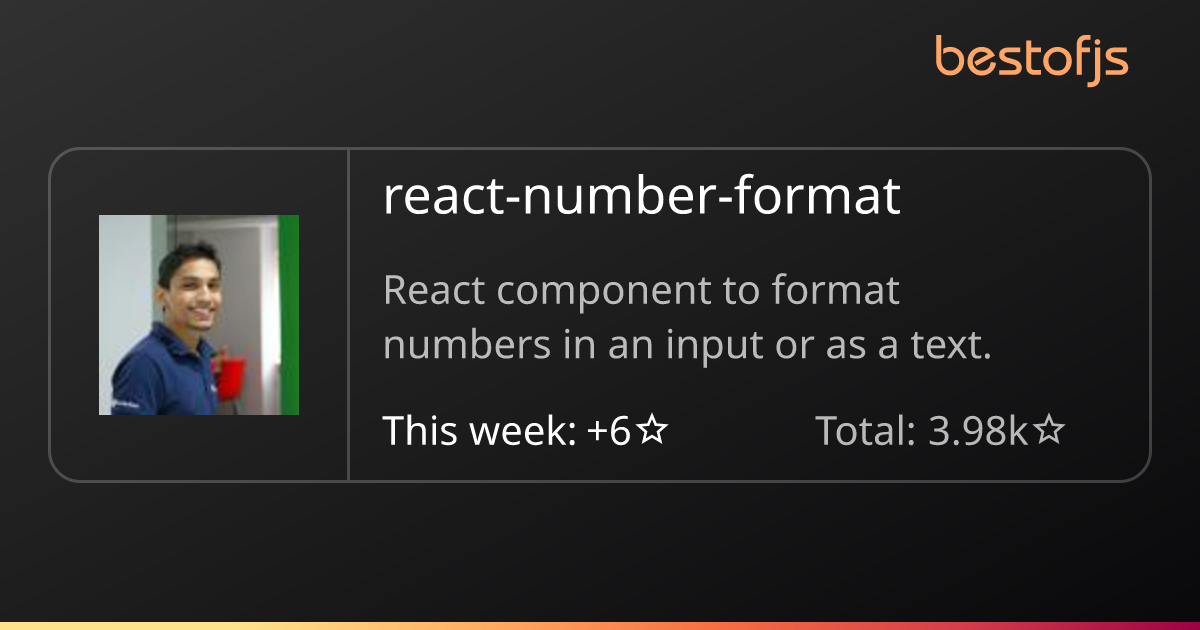 Best of JS • react-number-format Best of JS • react-number-format