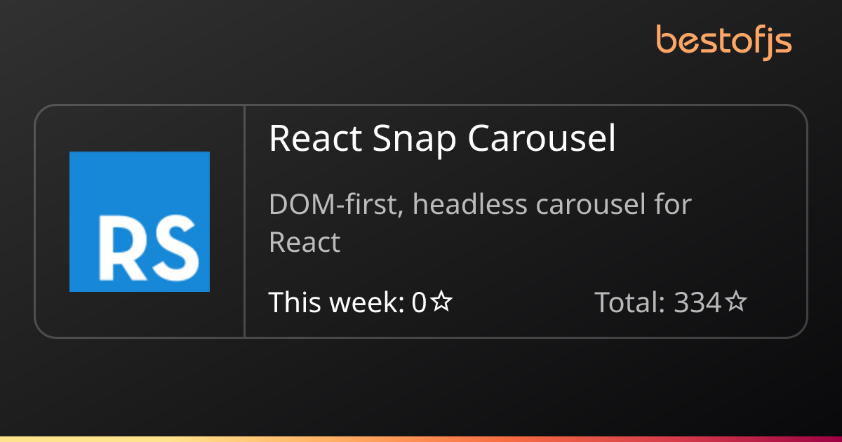 Best of JS • React Snap Carousel